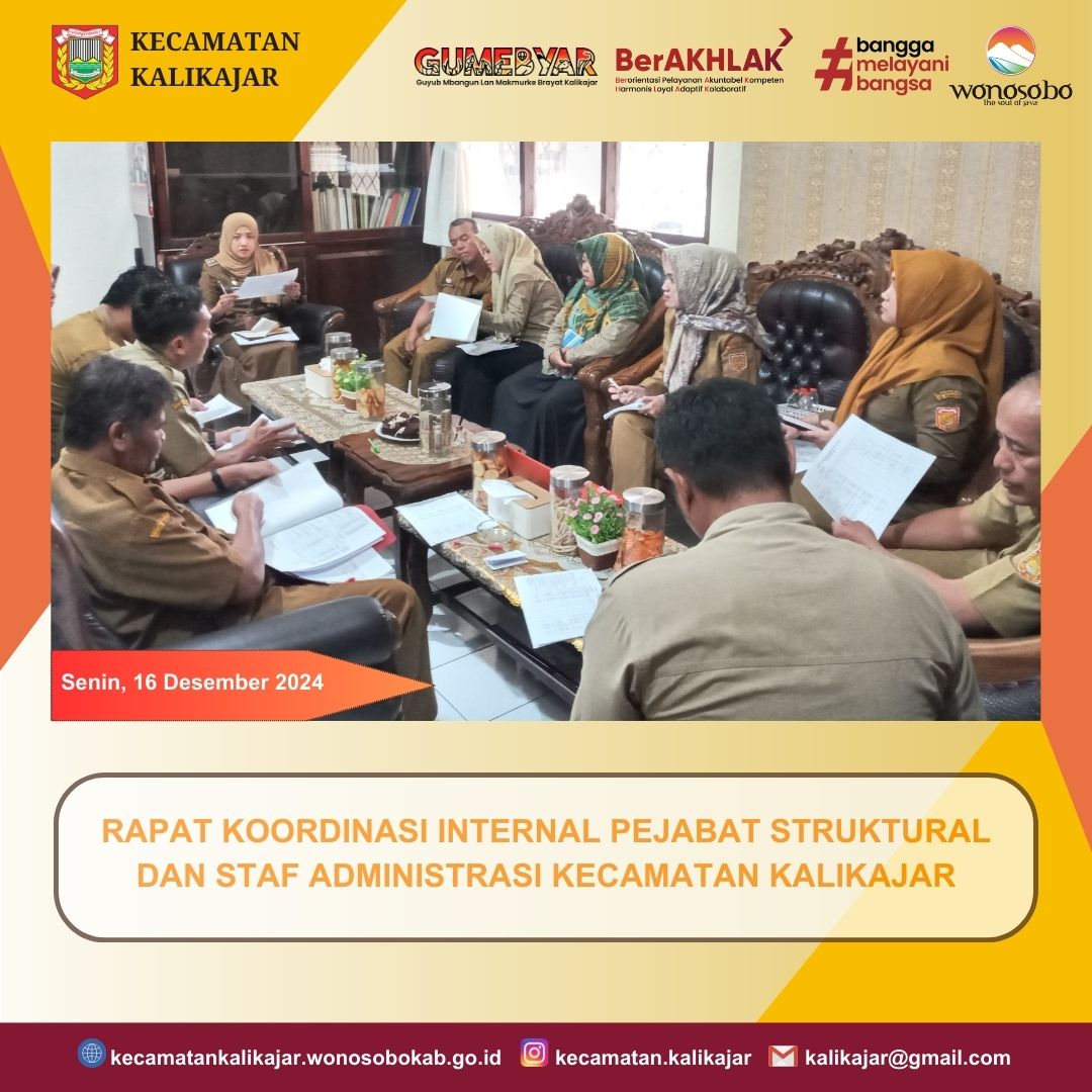 RAPAT KOORDINASI INTERNAL PEJABAT SRTUKTURAL DAN STAF ADMINISTRASI ...